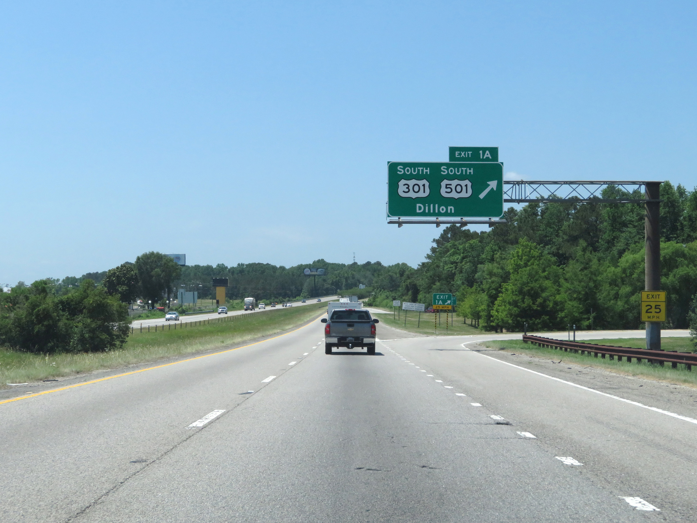South Carolina Interstate 95 Southbound Cross Country Roads
